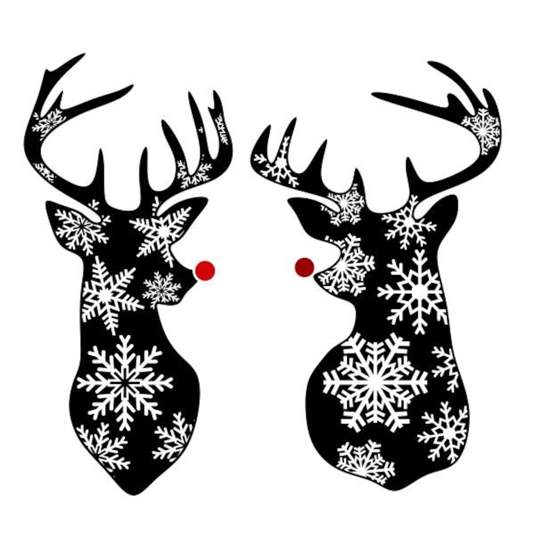 Reindeer Snowflakes Christmas Cuttable Design SVG PNG DXF & Eps Designs ...