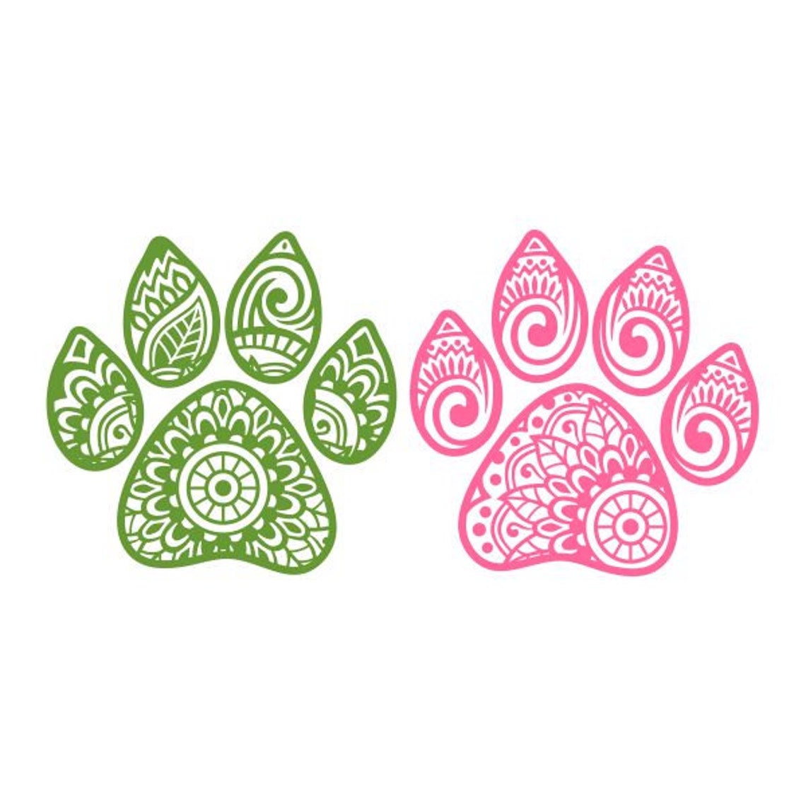 Paw Print Mandala Cubs Cuttable Design SVG PNG DXF & Eps - Etsy