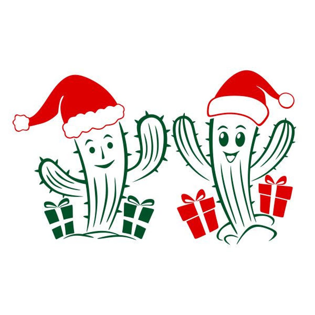 Christmas Cactus Cuttable Design SVG PNG DXF & Eps Designs Cameo File ...