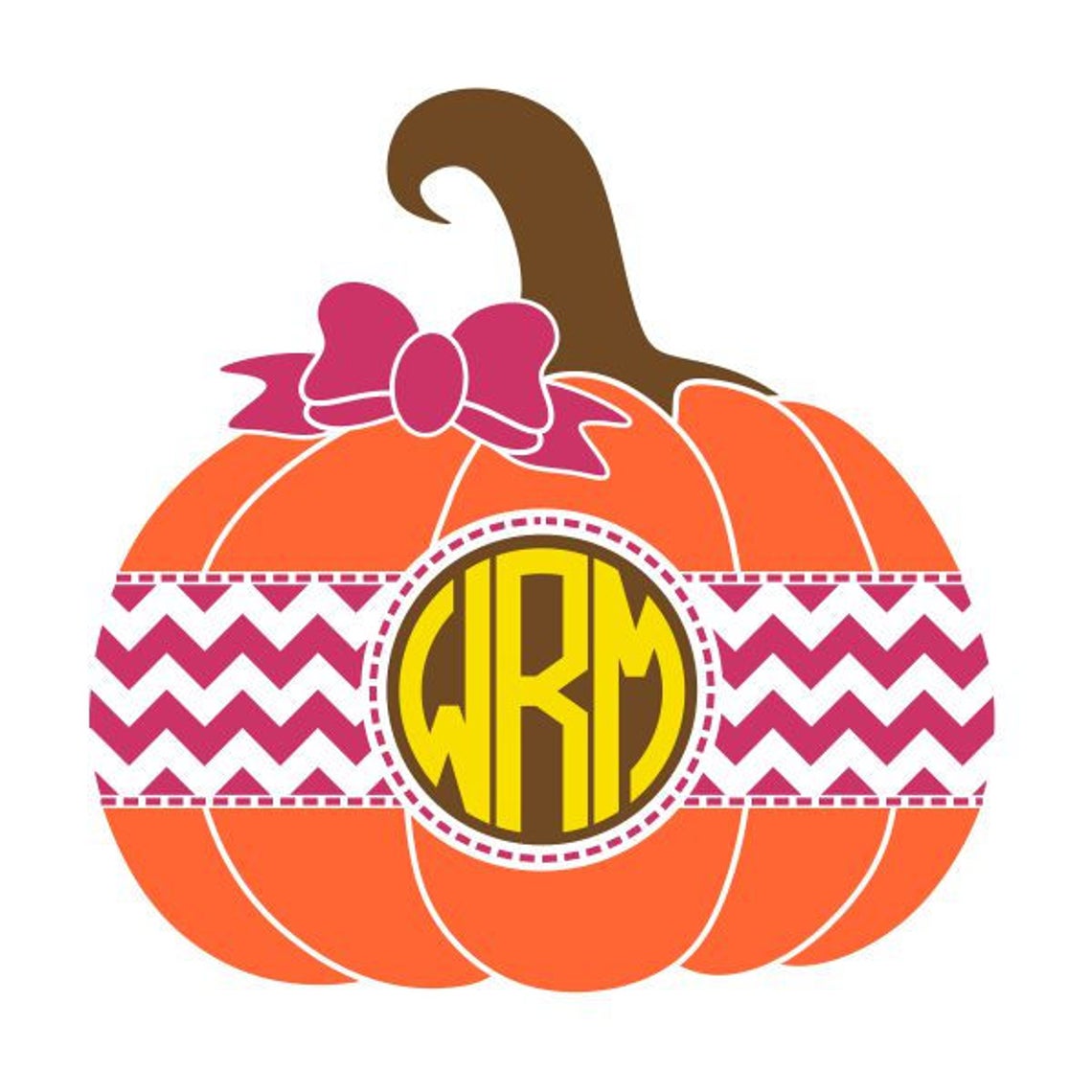 Fall Pumpkin Monogram Frame Print Cuttable Design Thanksgiving - Etsy