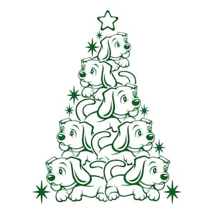 Puppy Dog Christmas Tree Pack Cuttable Design SVG PNG DXF & Eps Designs ...
