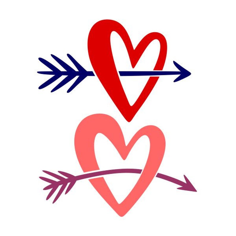 Heart Arrow Love Valentines Day Love Cuttable Design SVG PNG - Etsy