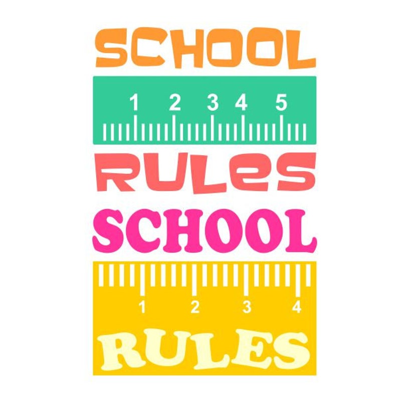 School Rules Cuttable Design SVG PNG DXF & Eps Designs Cameo - Etsy