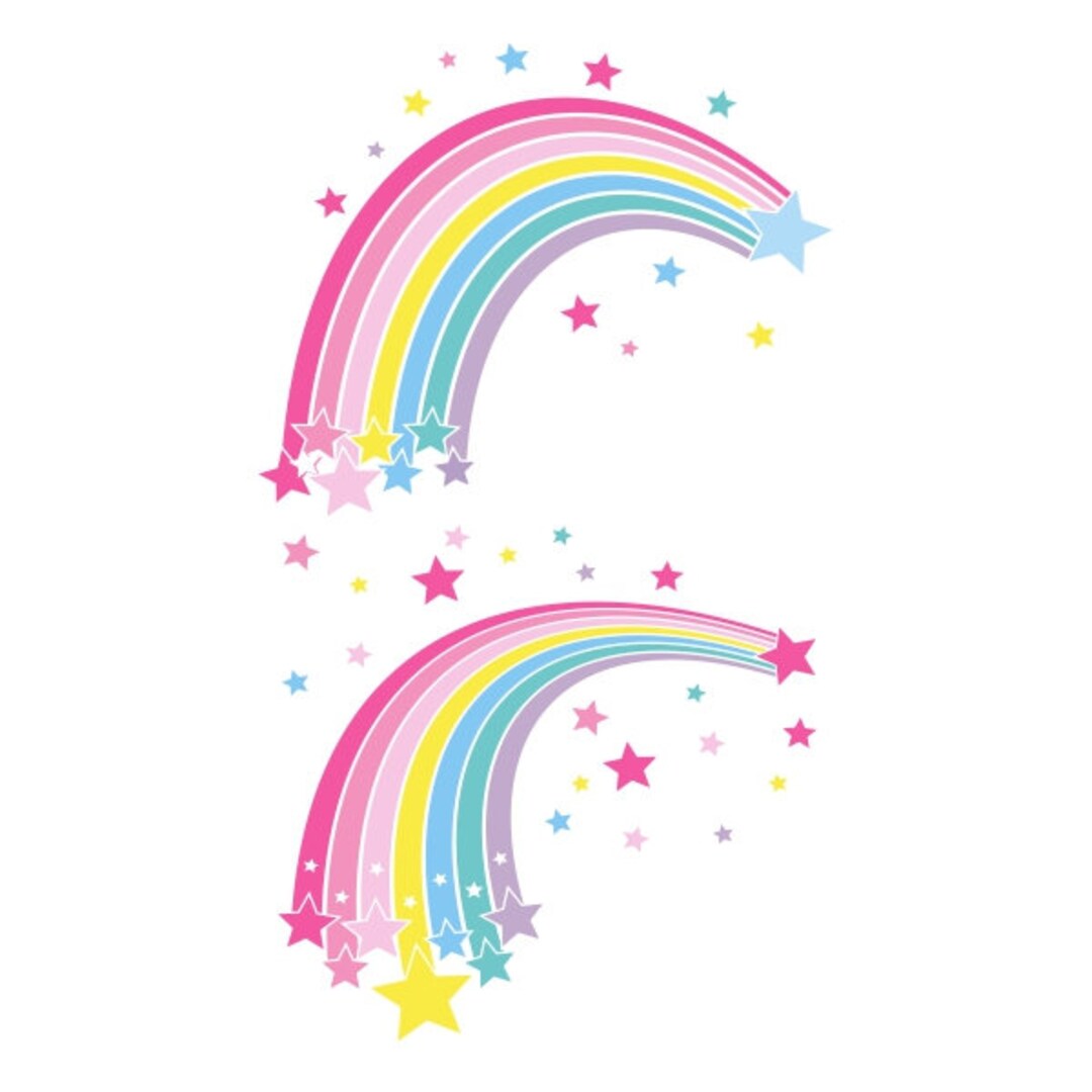 Shooting Star Rainbow Pack Cuttable Design SVG PNG DXF & Eps Designs ...