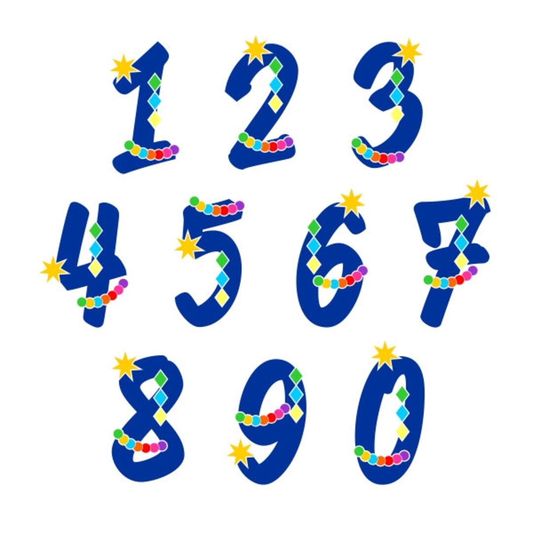 Mardi Gras Numbers Font Cuttable Design SVG PNG DXF & Eps Designs Cameo ...