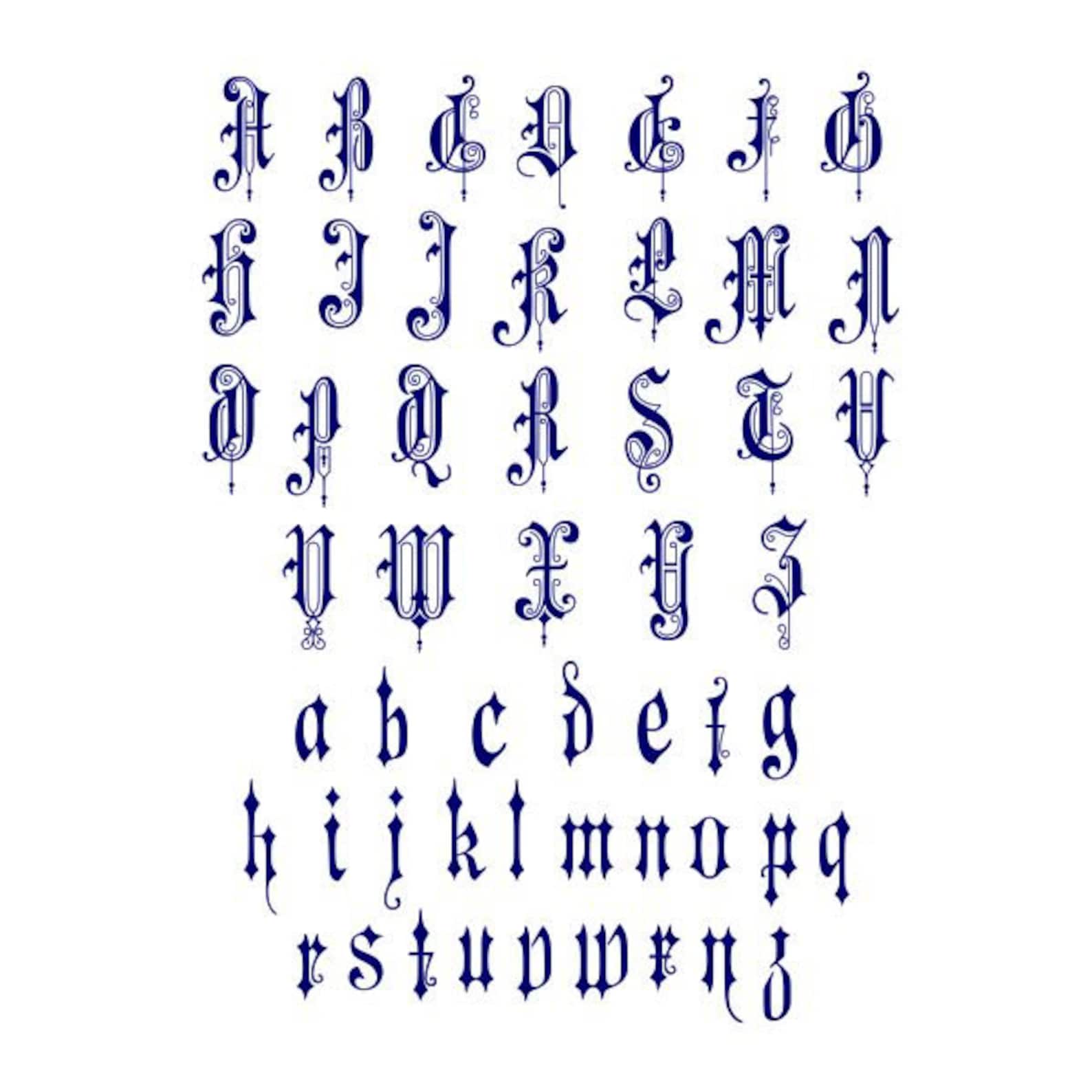 Gothic Font Cuttable Design Monogram SVG PNG DXF & Eps Designs | Etsy