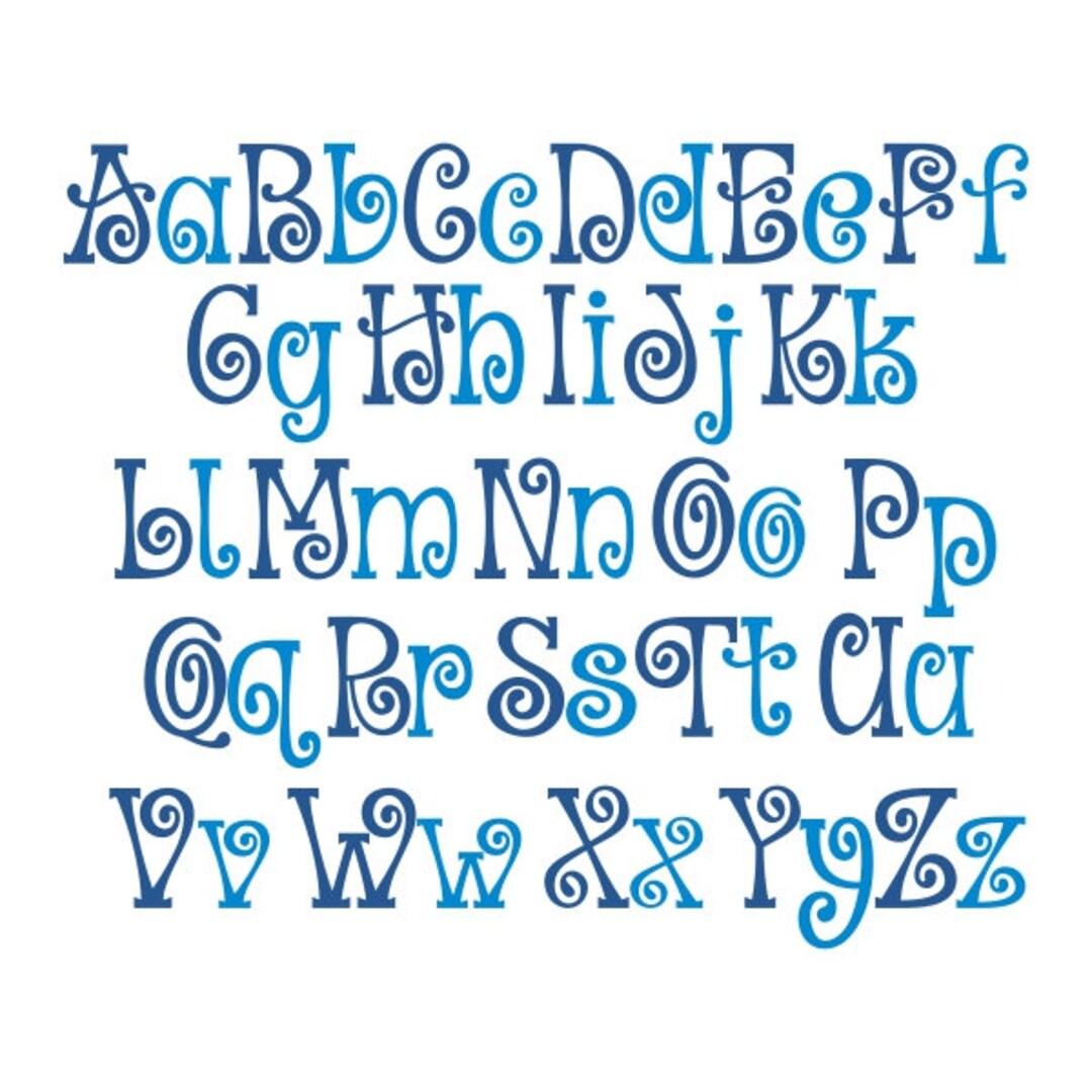 Curly Monogram Font Cuttable Design SVG PNG DXF & Eps Designs Cameo ...