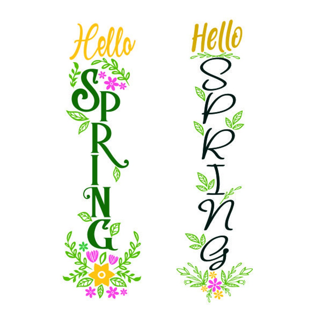 Hello Spring Pack Cuttable Design SVG PNG DXF & Eps Designs Cameo File ...
