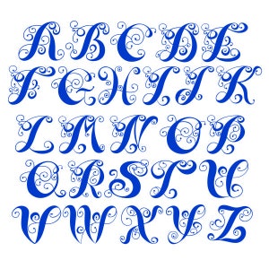 Swirl Font Monogram Cuttable Design SVG PNG DXF & Eps Designs Cameo ...
