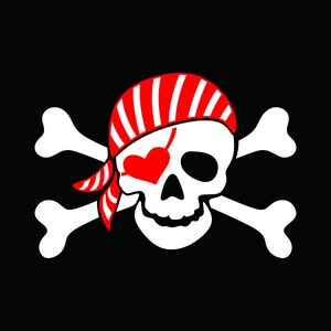 Heart Pirate Skull Pack Cuttable Design SVG PNG DXF & Eps Designs Cameo ...