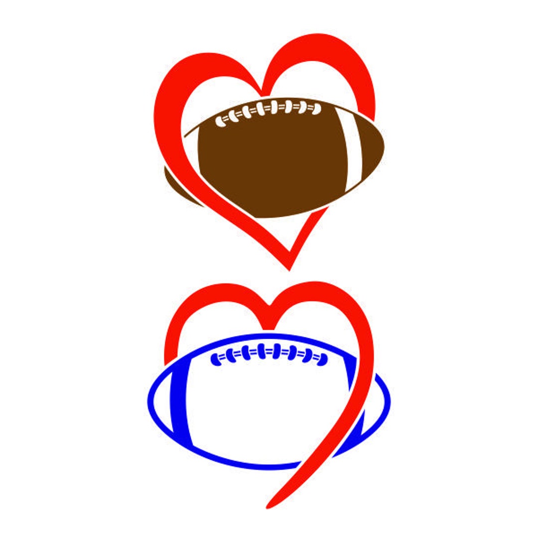 Football Love Heart Pack Cuttable Design SVG PNG DXF & Eps Designs ...