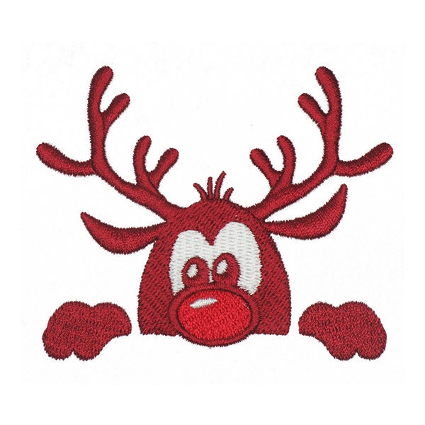 Christmas Reindeer Rudolph Machine Embroidery INSTANT DOWNLOAD - Etsy