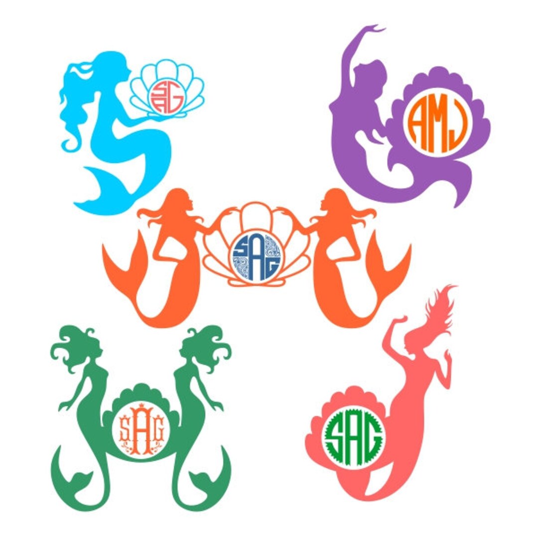 Mermaid Pack Cuttable Design SVG PNG DXF & Eps Designs Cameo File ...