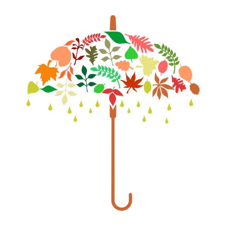 Fall Umbrella Leafs Leaves Cuttable Design Thanksgiving SVG - Etsy