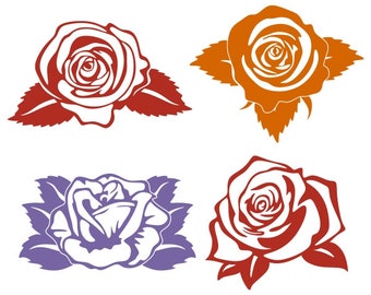 Rose Flower Cuttable Design SVG PNG DXF & Eps Designs Cricut Cameo File ...