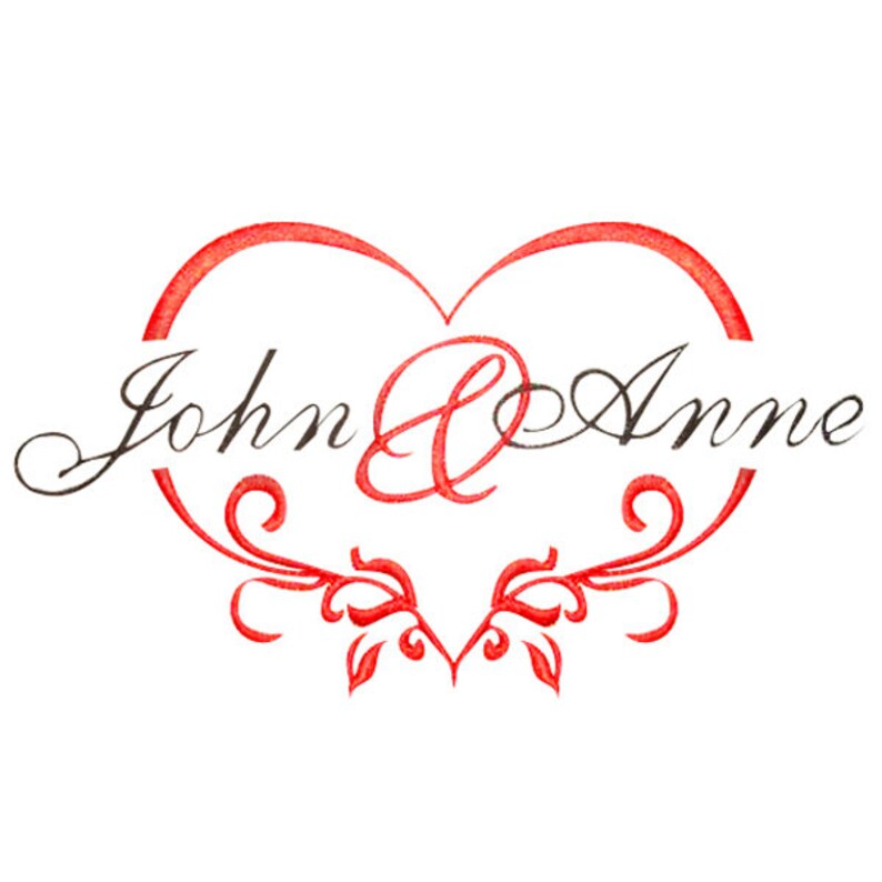 Corazón boda San Valentín día marco bordado diseño máquina de | Etsy España