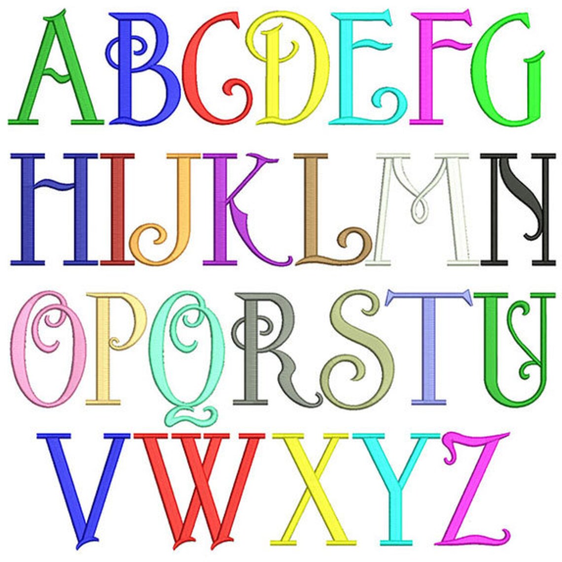 Francisco Monogram Machine Embroidery Font Alphabet Letters | Etsy