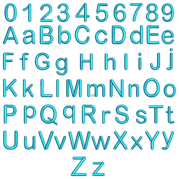 Ariel Round Machine Embroidery Font Alphabet Letters INSTANT | Etsy