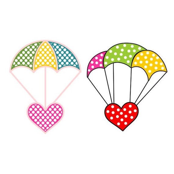 Parachutes Clipart Heart