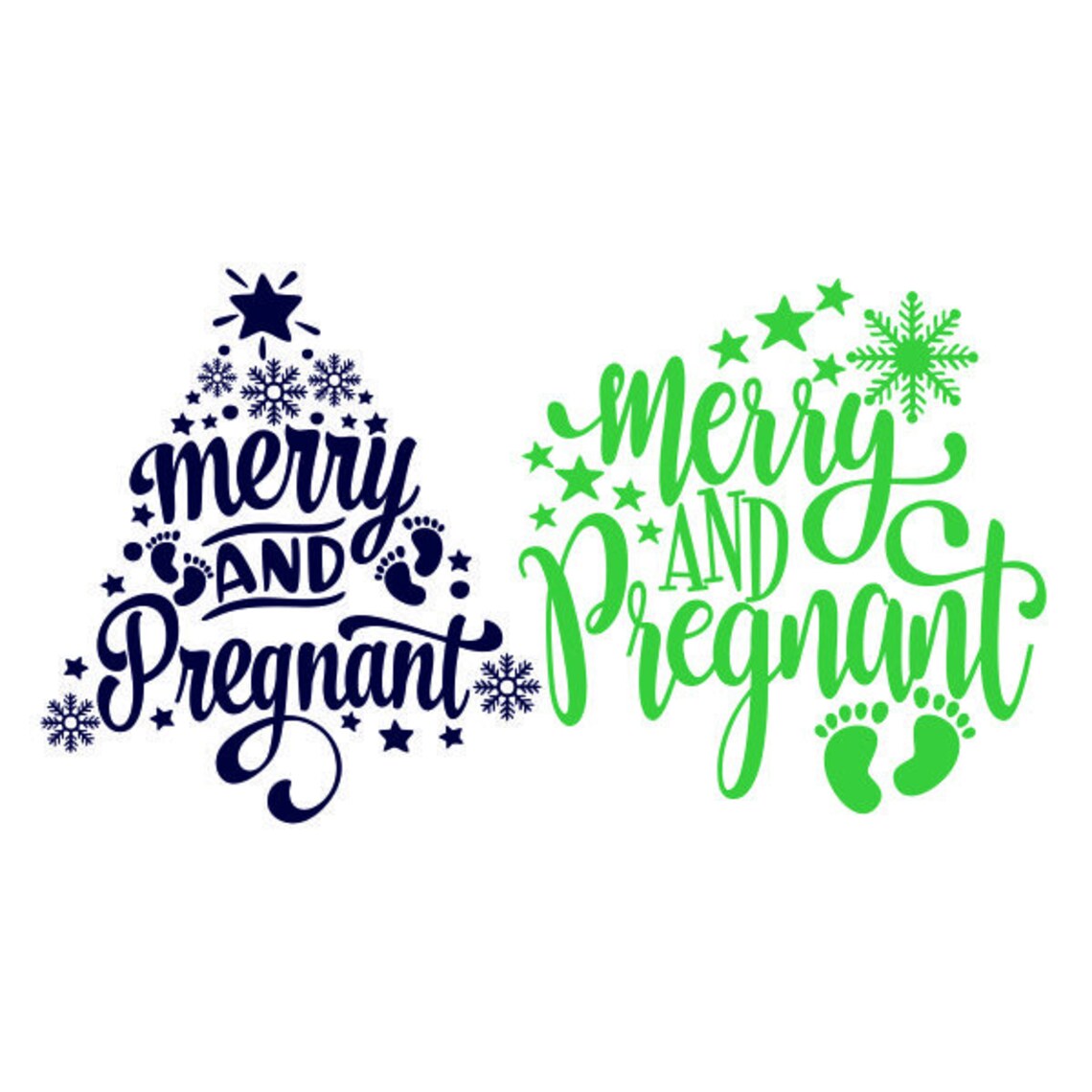 Merry and Pregnant Christmas Baby Newborn First Cuttable - Etsy