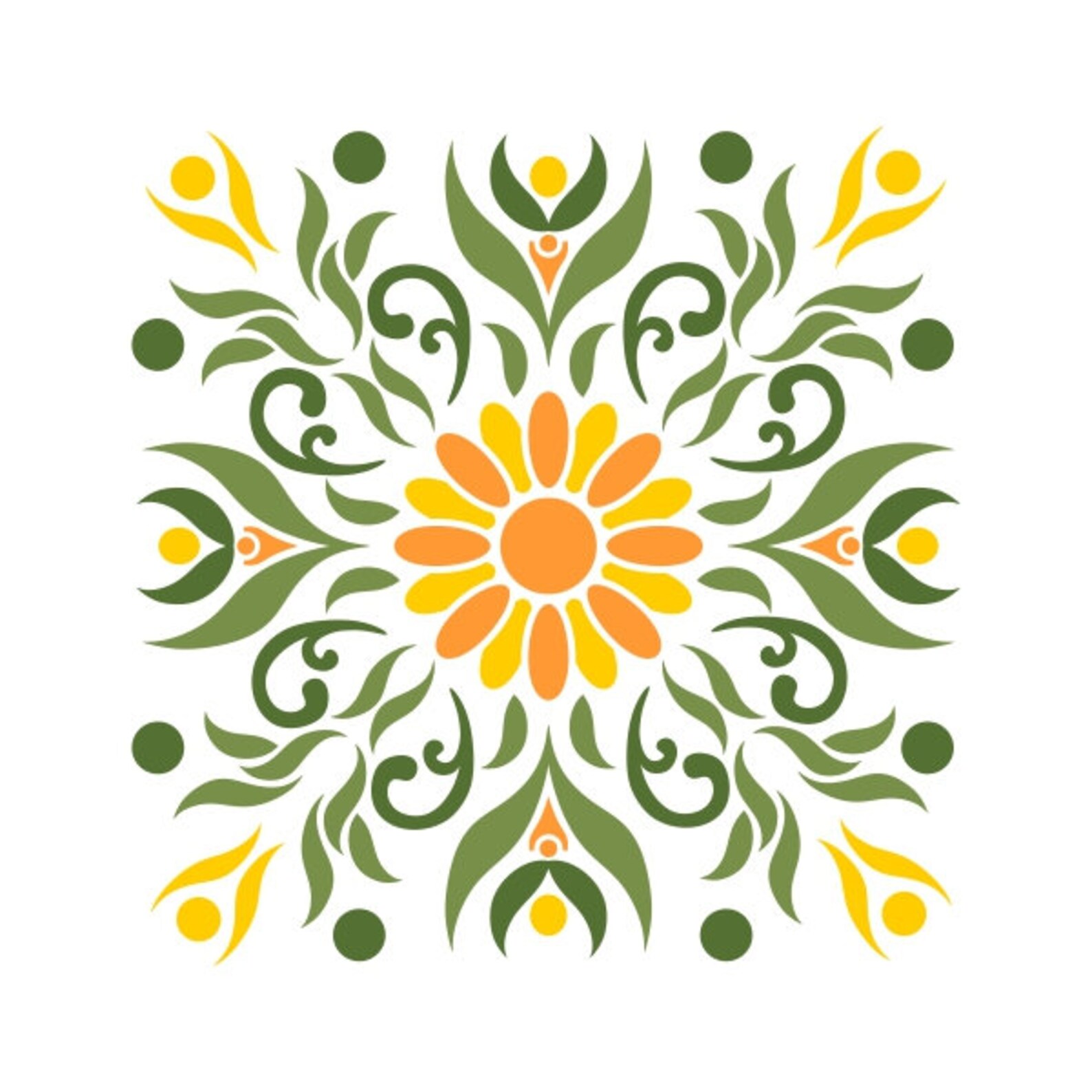 Square Decal Flowers Tree Cuttable Design SVG PNG DXF & Eps - Etsy