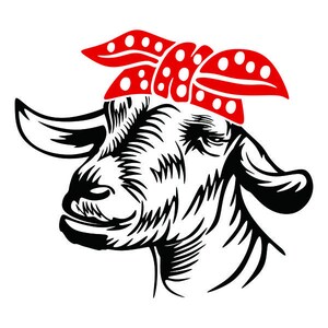 Bandana Goat Pack Cuttable Design SVG PNG DXF & Eps Designs Cameo File ...