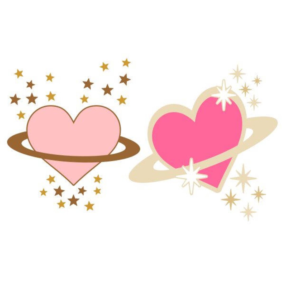Heart Planet Love Cuttable Design SVG PNG DXF & Eps Designs - Etsy