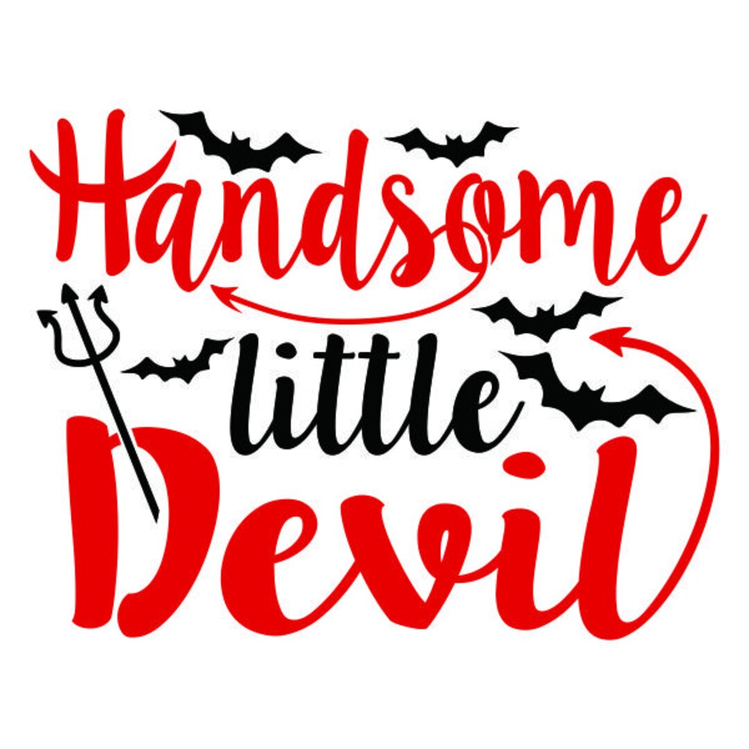 Handsome Little Devil Baby Halloween Cuttable SVG PNG DXF & Eps Designs ...