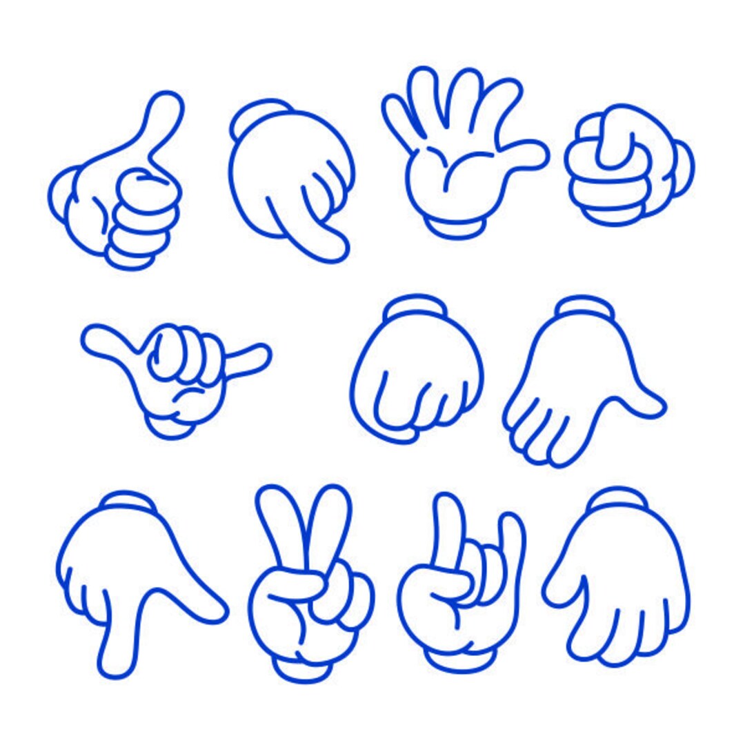 Cartoon Hands Pack Cuttable Design SVG PNG DXF & Eps Designs Cameo File ...