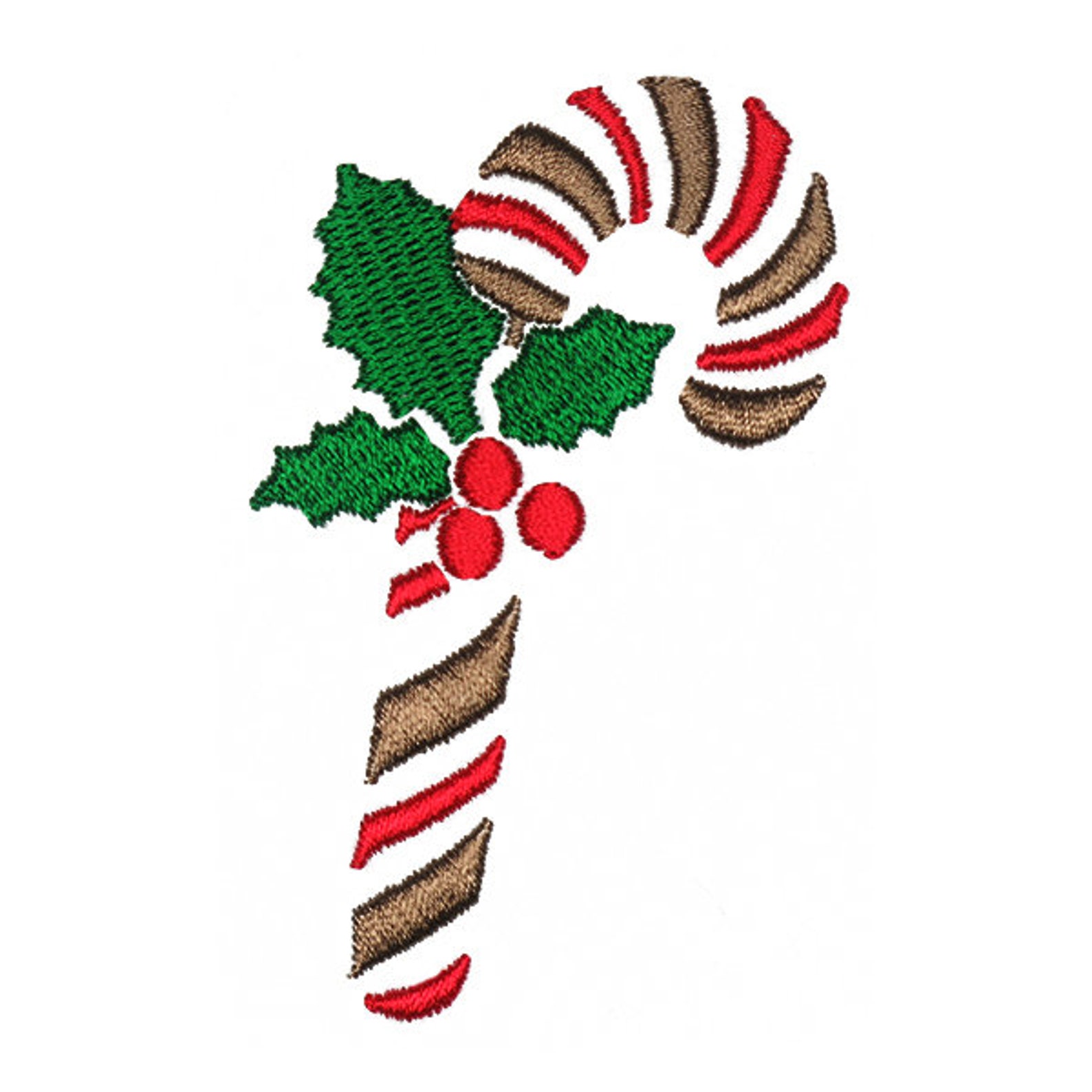 Holly Candy Cane Christmas Design Machine Embroidery INSTANT - Etsy