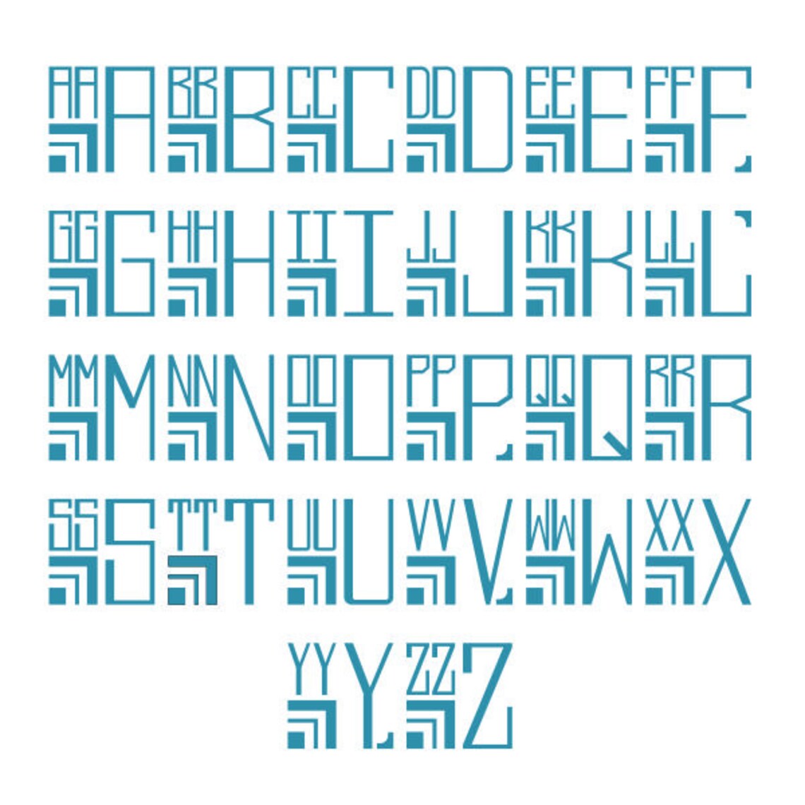 Tri Box Frame Font Monogram Cuttable Design SVG PNG DXF & Eps | Etsy