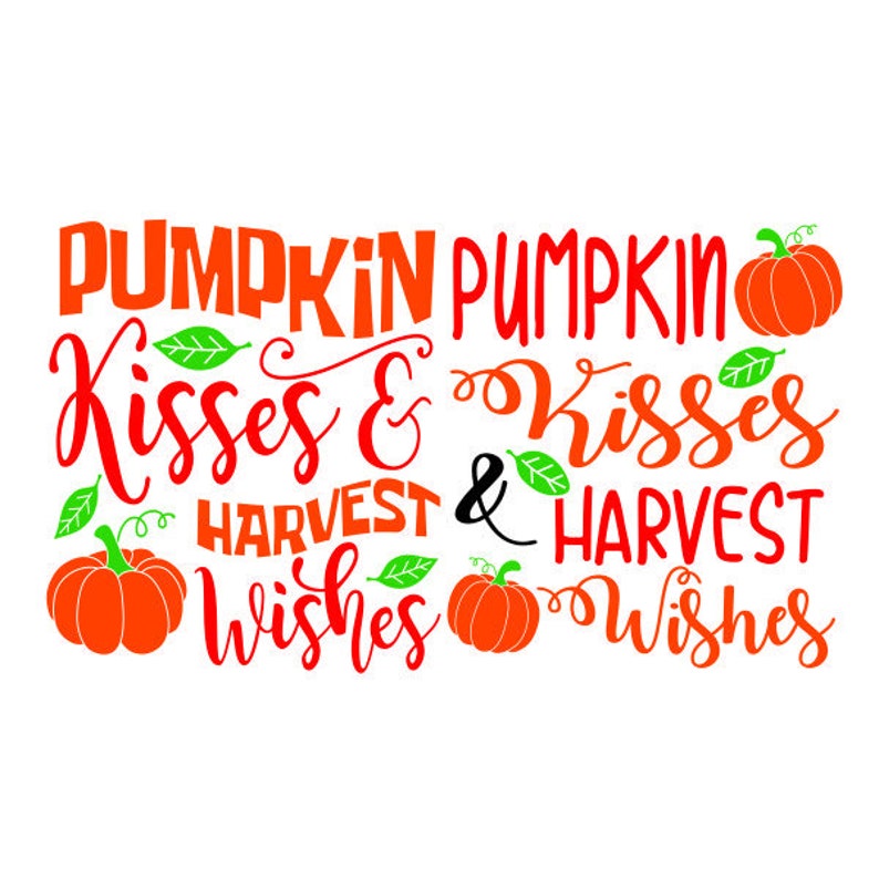 Pumpkin Kisses and Harvest Wishes Cuttable Design SVG PNG DXF - Etsy