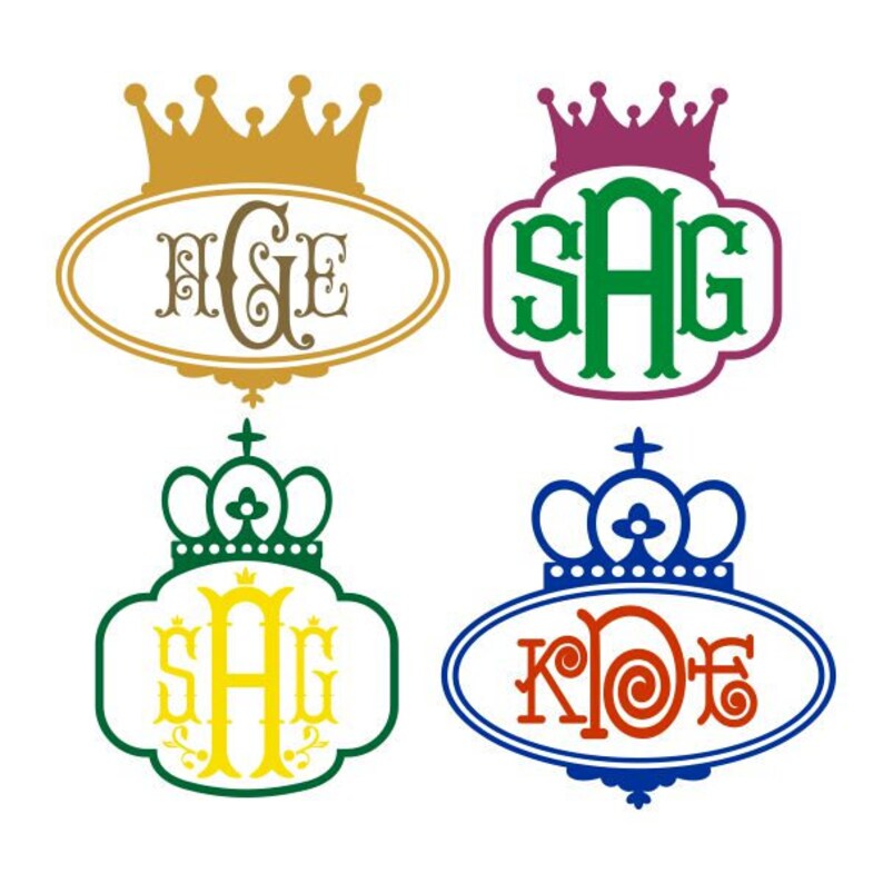 Crown King Princess Frame Monogram Cuttable Design SVG PNG DXF - Etsy
