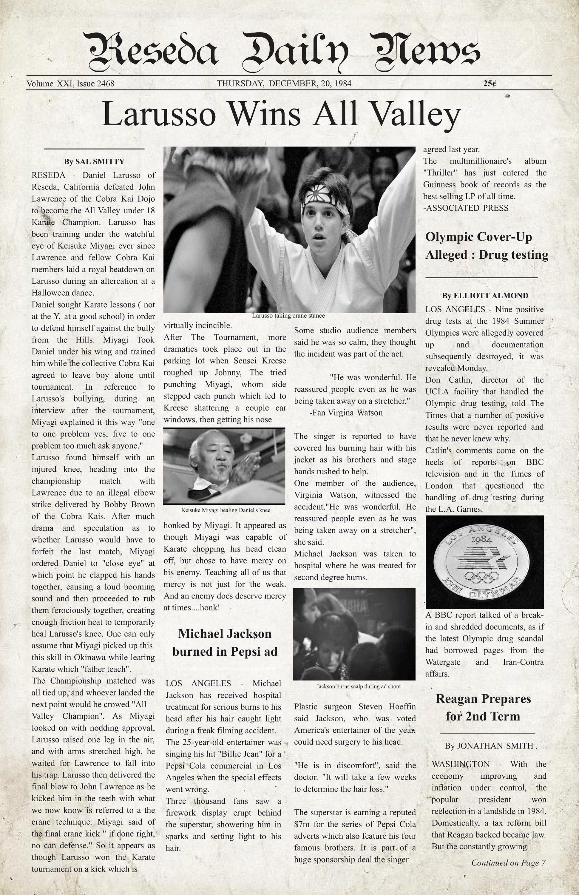 Karate Kid Movie Newspaper Poster 11x17 - Etsy