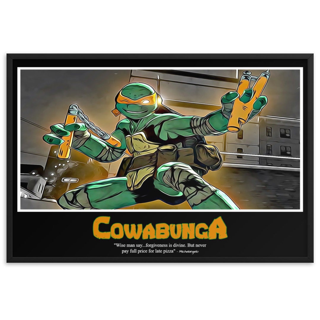 Michelangelo TMNT "cowabunga" Poster - Etsy