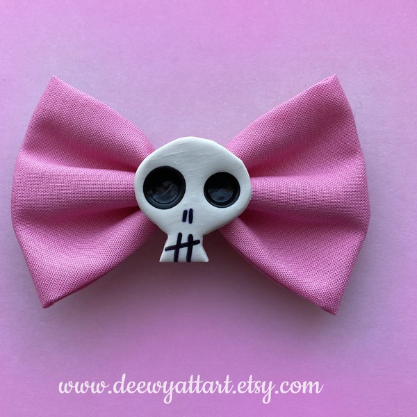 Skull Hair Bow - Etsy