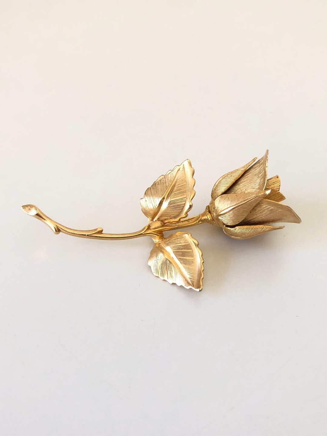Vintage Giovanni Gold Tone Rose Brooch - Etsy