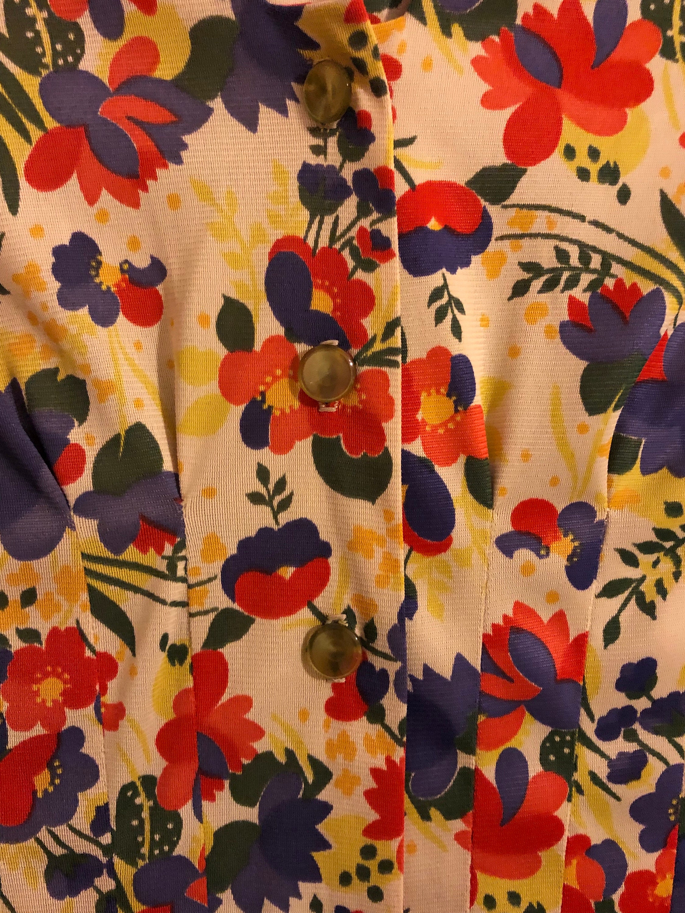 1970s 70s Psychedelic Flower Print Dress by Knits N Bits Fanny Fitz - Etsy