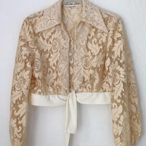 Vintage 1970s 70s Lace Crop Top Barrymore Collar - Etsy