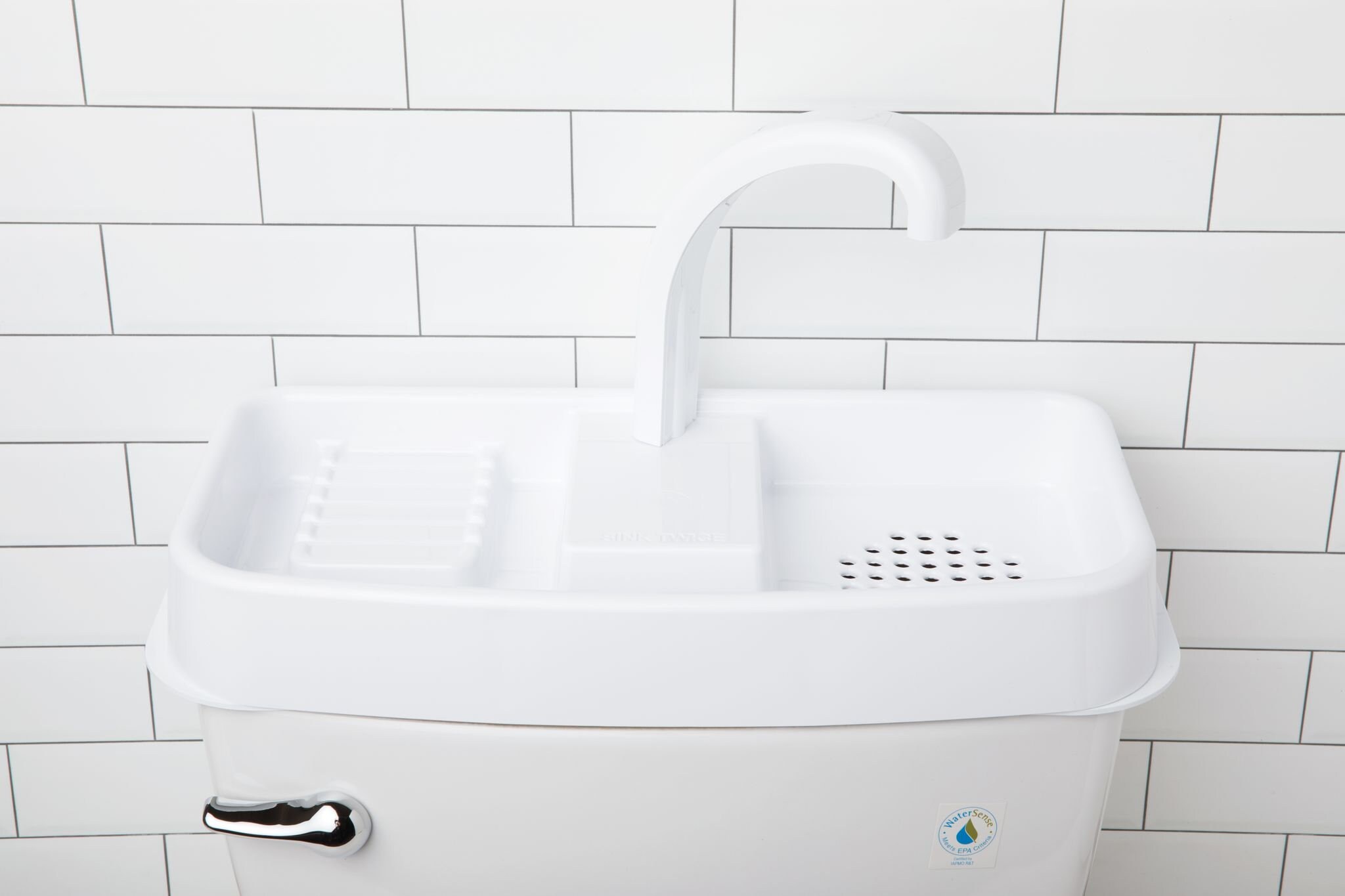 Sink Twice "adaptable Version" Water and Space Saving Toilet Top Sink ...