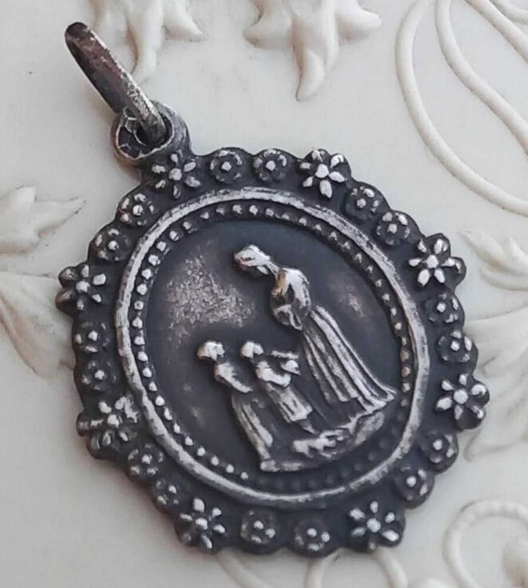 Vintage Antique Medal Ancient Silver Religious Medal Vintage - Etsy