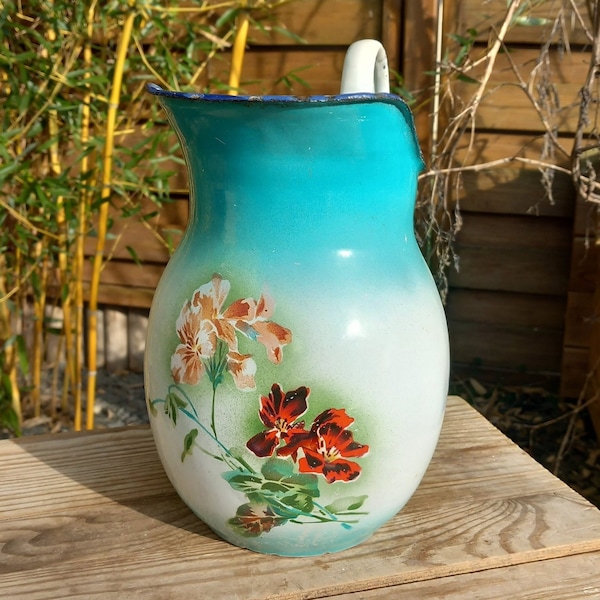 French Enamelware Pitcher - Etsy