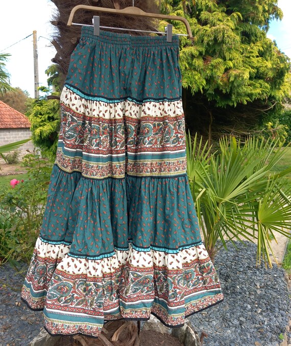 Longue jupe provençale vintage Extra full circle skir… - Gem