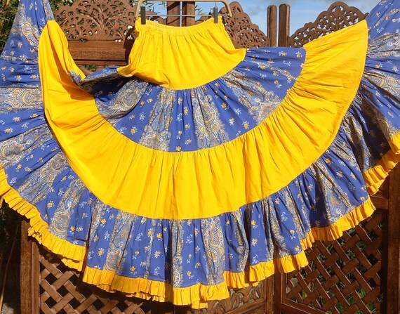 Extra full circle skirt Provencal skirt Ethnic skirt … - Gem
