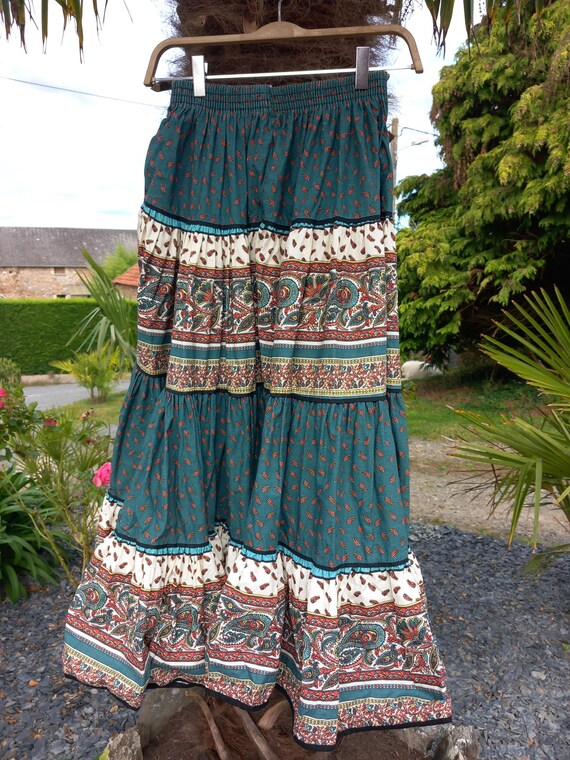 Longue jupe provençale vintage Extra full circle skir… - Gem
