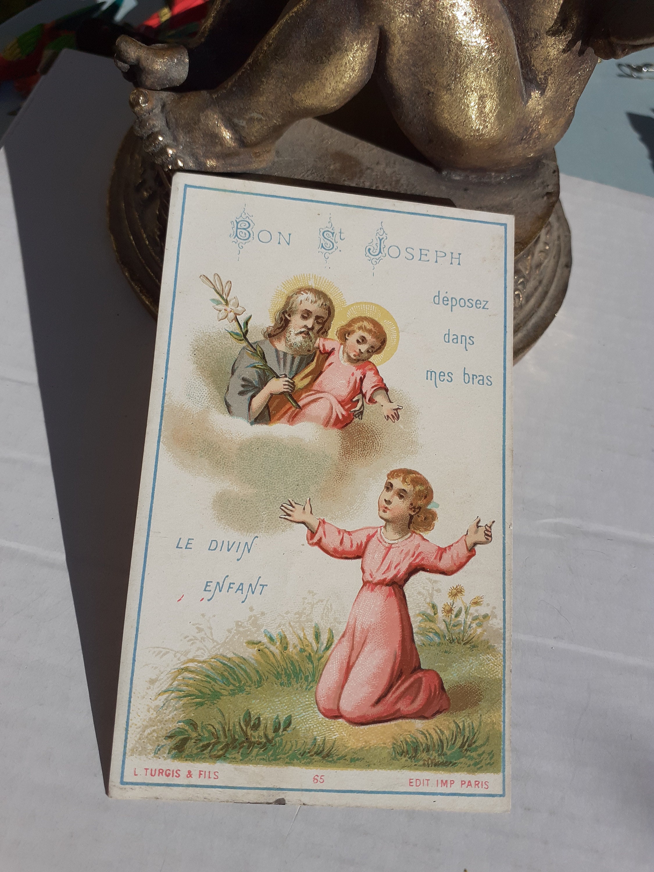 BON SAINT JOSEPH Antique Holy Card Chromo Old Image Pious Old - Etsy