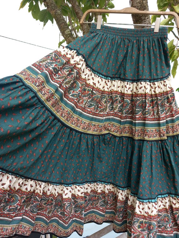 Longue jupe provençale vintage Extra full circle skir… - Gem