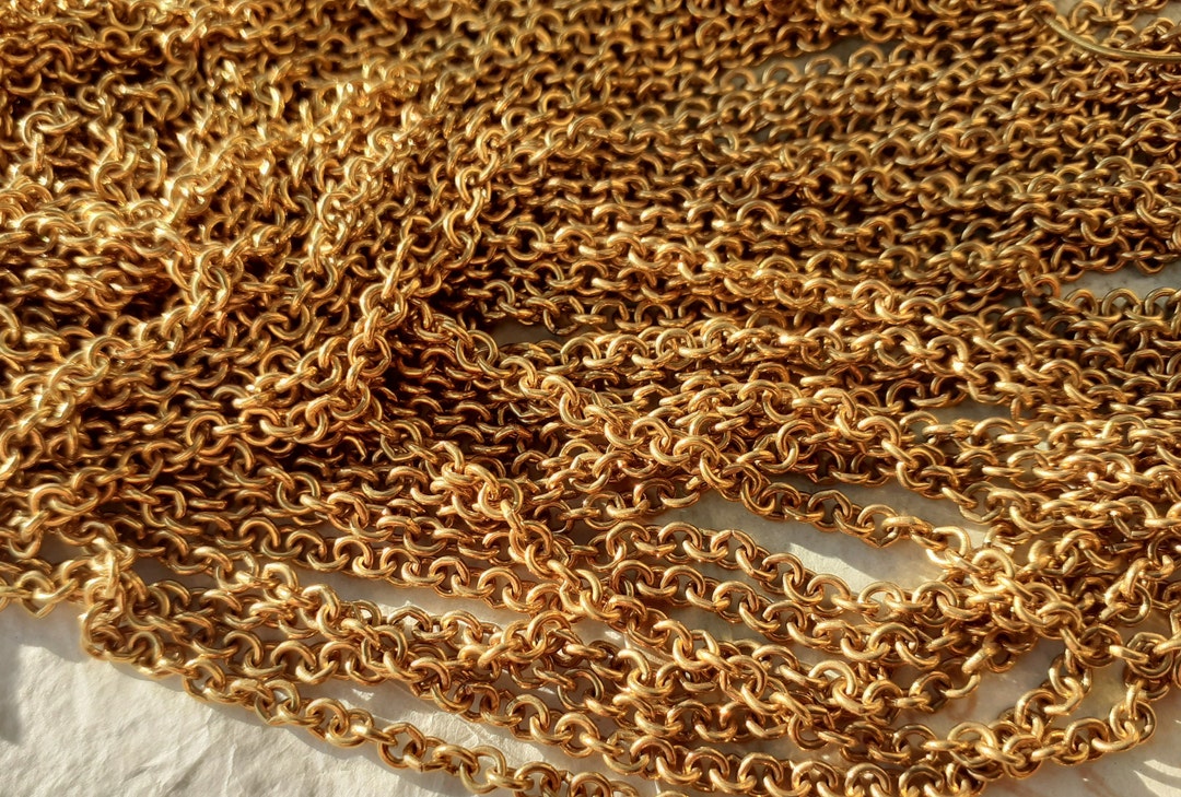 1 Meter of 18k Gold Plated Chain Vintage Old Workshop Stock Leftover ...