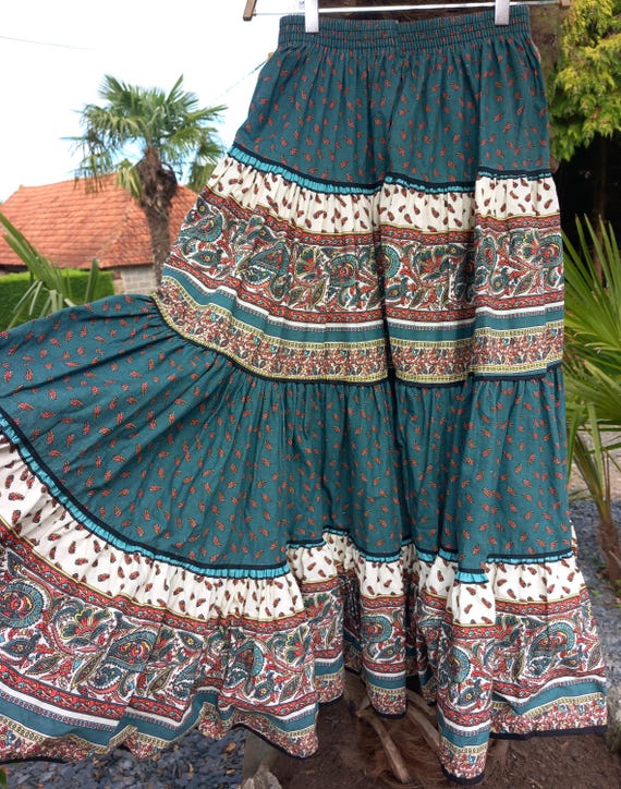 Longue jupe provençale vintage Extra full circle skir… - Gem