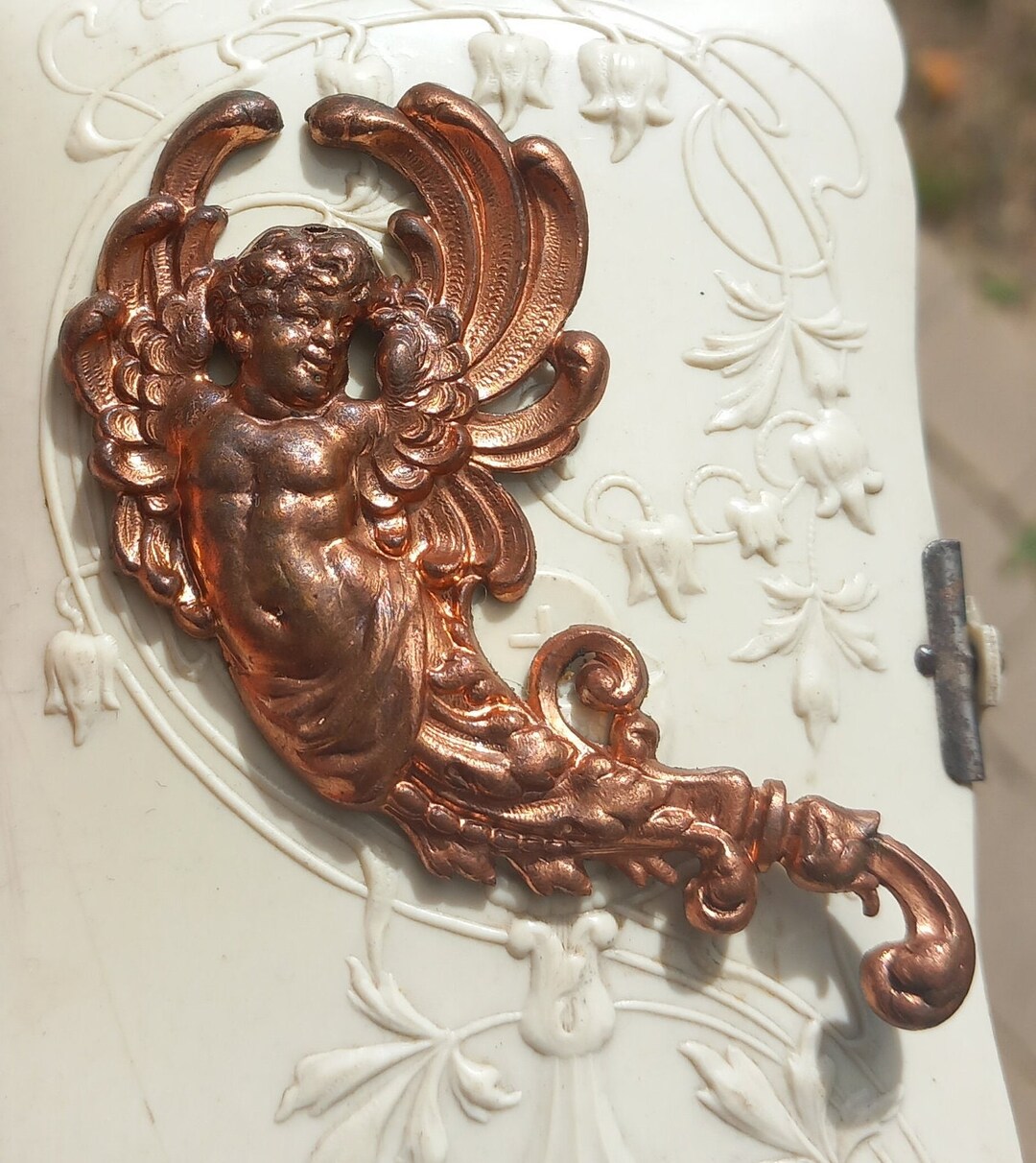 Vintage Rare Very Old Solid Brass Ornate Unique Antique Art Angel ...